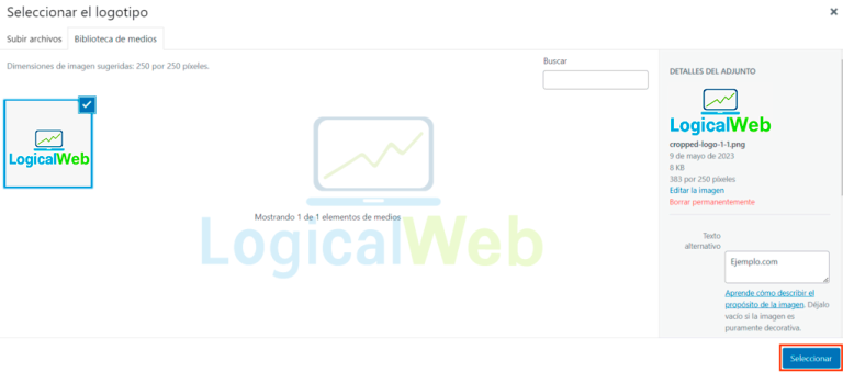 biblioteca-imagenes-subir-logo-nuevo-wordpress-1 | LogicalWeb